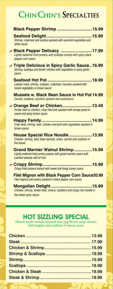 Thai Dishes Sparks | Chin Chin Chinese-Thai-Hibachi Restaurant