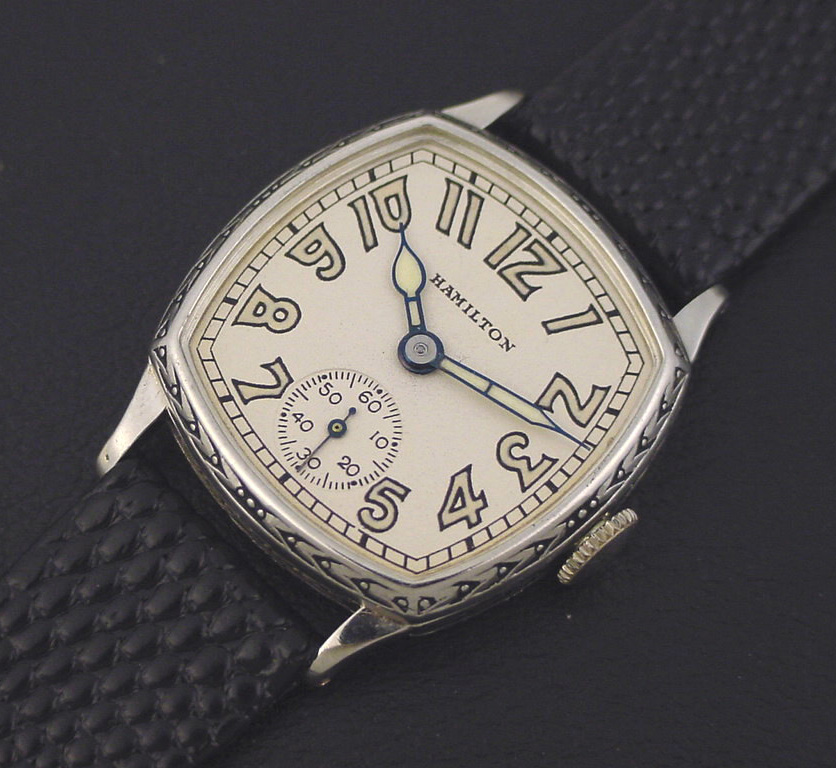 Hamilton Cushion Form Engraved 14K