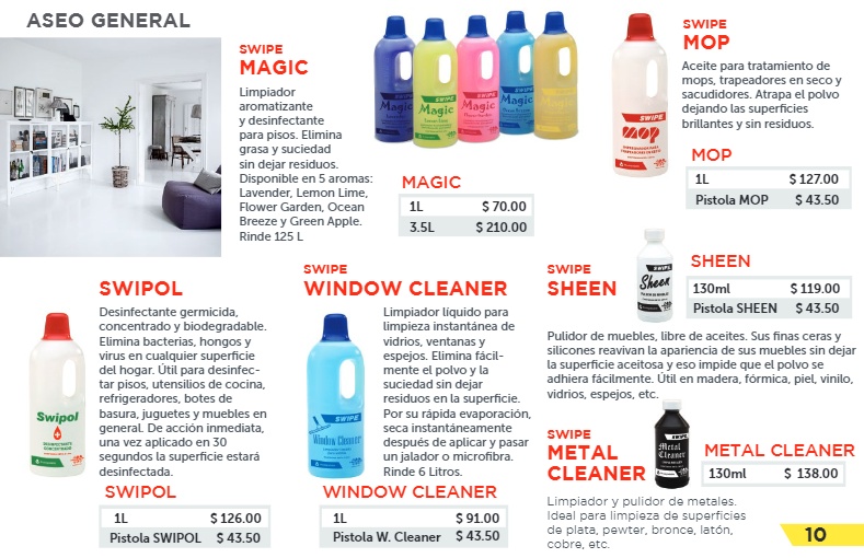 Catálogo de productos domésticos - SWIPE