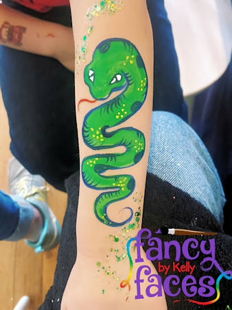 Snake Face Paint On Arm