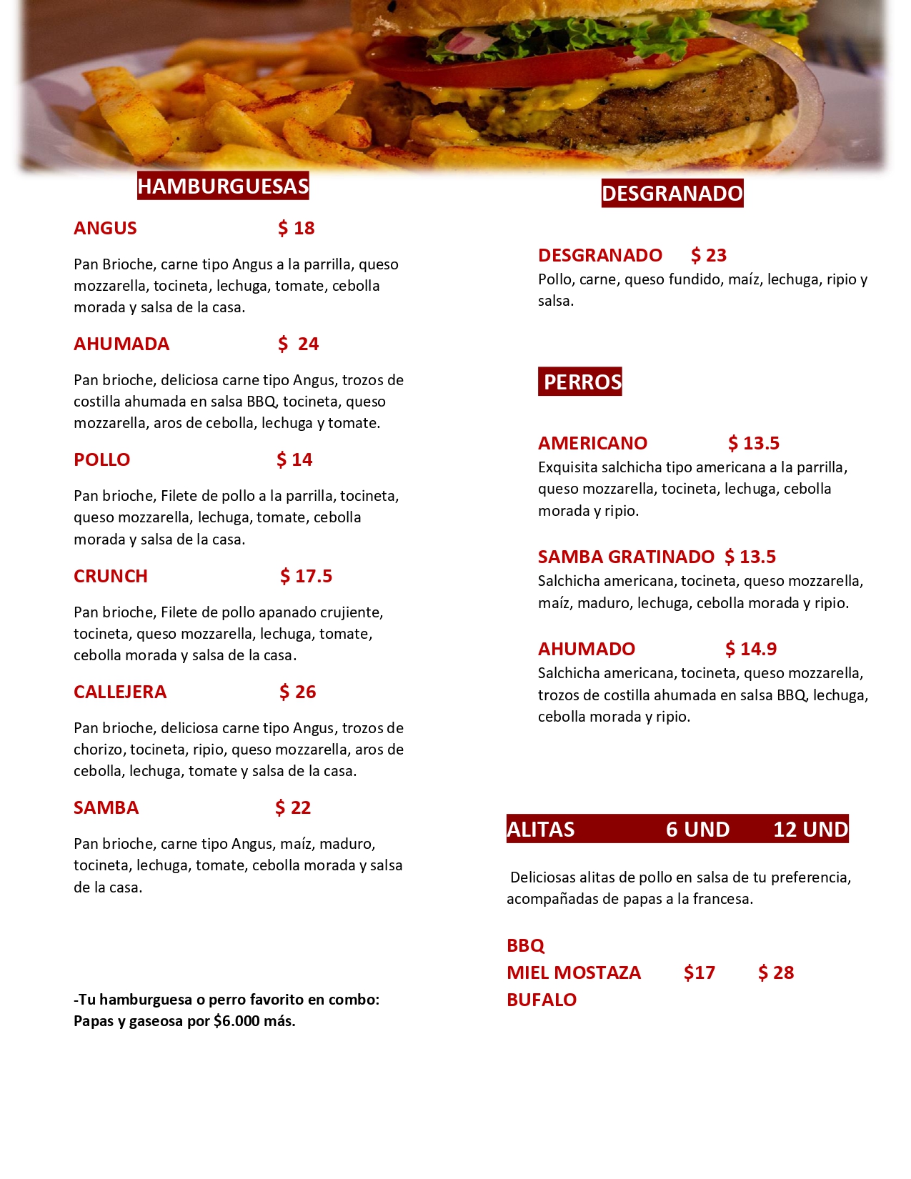 Nuestro menú - Restaurante Moretti