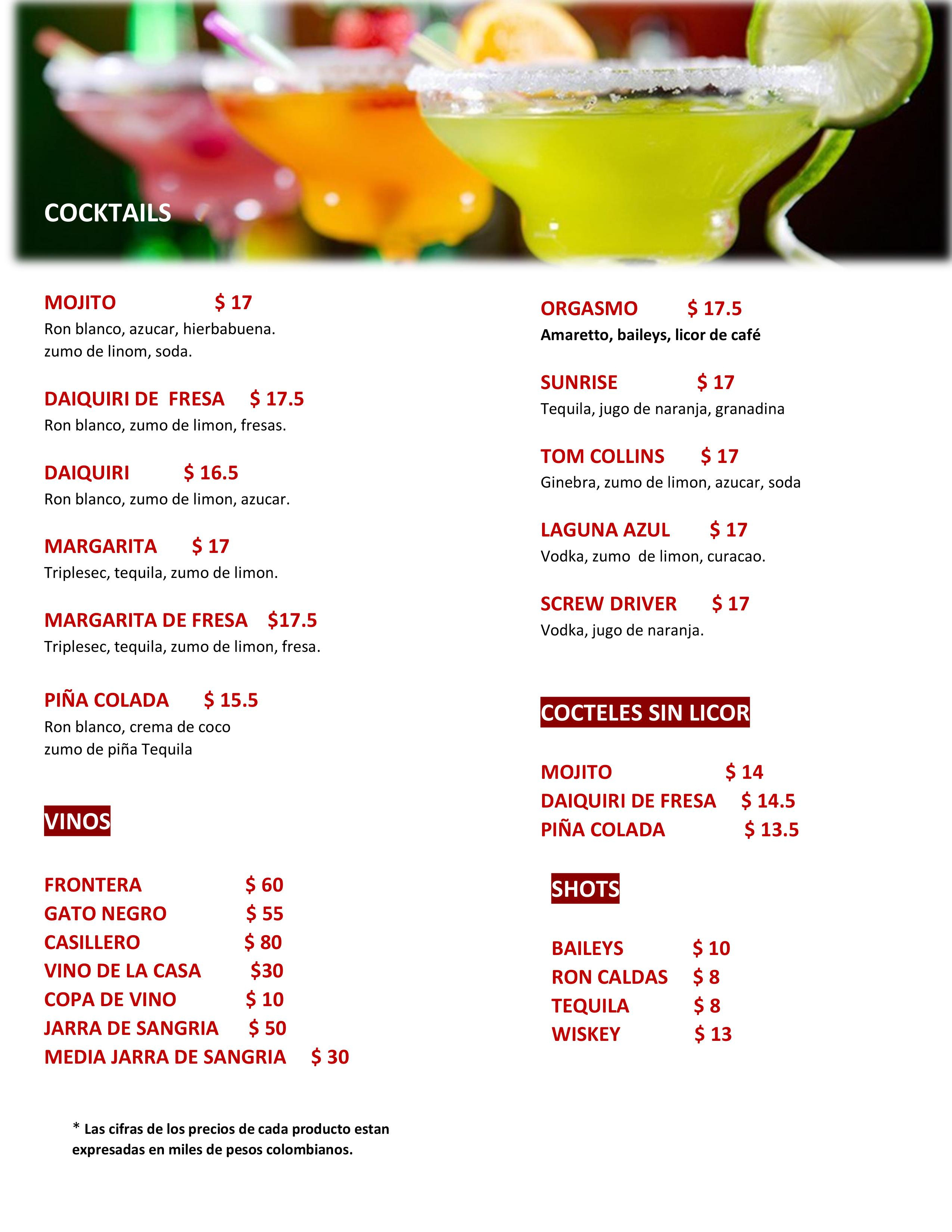 Restaurante Moretti - Nuestro menú